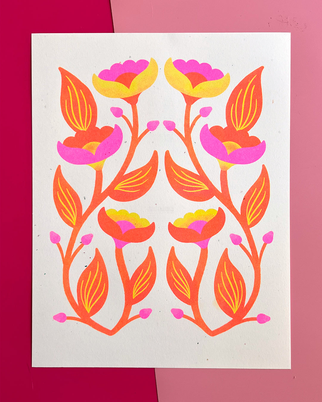 Symmetrical Flowers Limited Edition Riso Print – Jessica Molina